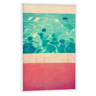 artboxONE Poster mit weißem Rahmen 60x40 cm Reise The Swimming Pool - Bild Pool Pool reflektion