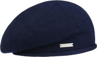 Seeberger B&eacute;ret classique uni en tricot pour femme, bleu marine, 6 3/4/7 3/8