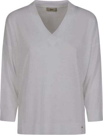 Herno Femme, Pulls, Blanc, Taille: 40 FR Maglia Scollo a V