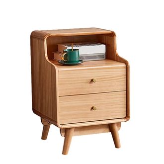 Generic Nachttisch, Nachttisch Mit Kabelloch Und Messinggriff, Hochklappbare Massivholz-Schrankbeine for Ornamente, B&uuml;Cher, Wasserbecher