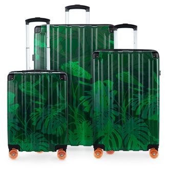 HAUPTSTADTKOFFER Q-Damm - 3er Koffer-Set Trolleys 4 Rollen, Kabinentrolley + mittelgro&szlig;er Reisekoffer + gro&szlig;er Rollkoffer Hartschale Polycarbonat/ABS, TSA, Design Flor