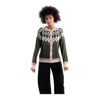 Brand Unique Maglia Cardigan - Femme - Pulls - Vert - Taille: 42 FR