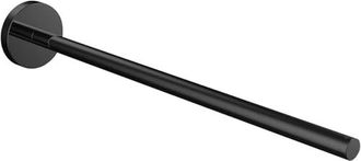 Emco Round Handtuchstange ohne Bohren schwarz matt I Handtuchhalter zum Kleben einarmig zur Wandmontage I Badetuchhalter für Handtücher