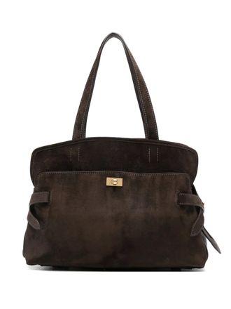 Anya Hindmarch cabas en daim &agrave; bride - Marron