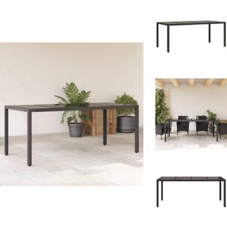 vidaXL Gartentisch mit Glasplatte Schwarz 190x90x75 cm Poly Rattan - Gartentisch - Esstisch - Outdoortisch - Terrassenm&ouml;bel - Gartenm&ouml;bel
