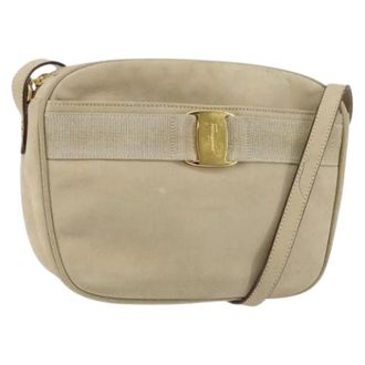Ferragamo Pre-owned Wildleder Schultertasche - - Pre-owned - Damen - Beige - ONE SIZE