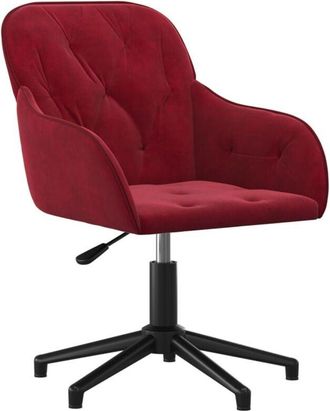 vidaXL Vidaxl - Chaise pivotante de bureau Rouge bordeaux Velours