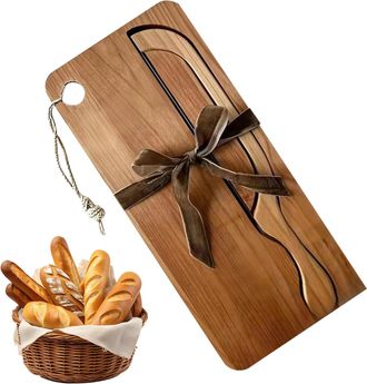 Generico Brotmesser, Schneidebrett- und Tablett-Set - Edelstahl Brotschneideset mit Tragbarem Camping-Messer, Manueller -Ausstecher f&uuml;r Selbstgebackenes Brot, 