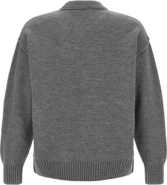 Ami Wool Crew Neck Sweater - Gray