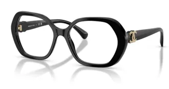 Chanel CH3496 Square Acetate Frame Eyeglasses - Black
