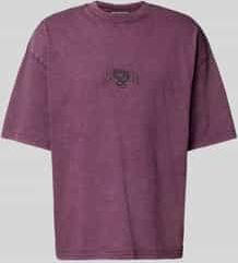 Review Oversized T-Shirt mit geripptem Rundhalsausschnitt