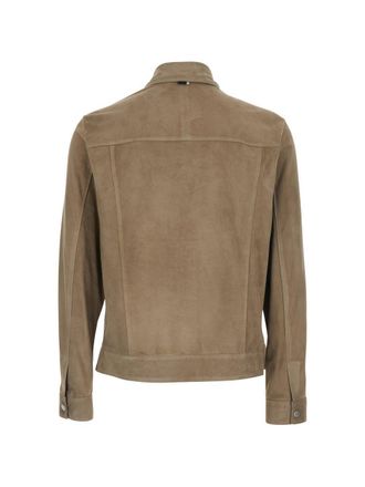 low brand Mens Jacket Suede Mud