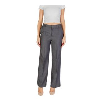 Only Hose mit Rei&szlig;verschluss- Knopfleiste und Vordertaschen - - Trousers - Damen - Grau - M L32