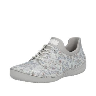 Rieker Slip-On Sneaker RIEKER, Damen, Gr. 37, hellgrau multi, Lederimitat, Schuhe, Slipper, Halbschuh, Freizeitschuh mit floraler Musterung