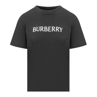 Burberry Femme, Tops, Noir, Taille: 44 FR Logo T-Shirt
