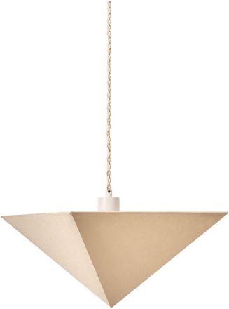 Beliani Lampe Suspendue Moderne Pied en Fer Abat-Jour en Tissu &Eacute;clairage dAmbiance Beige Dudo