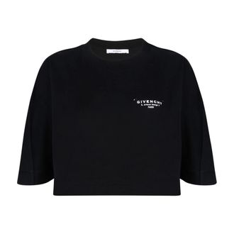 Givenchy Schwarzes Logo Print T-Shirt - - Tops - Damen - Schwarzk - M