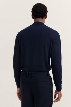 Bugatti Rollkragenpullover Regular Fit aus Merino-Wolle-Seide-Mix