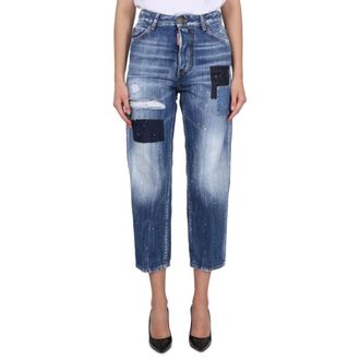 Dsquared2 Femme, Jeans, Bleu, Taille: 36 FR Jeans Boston &agrave; Fermeture Boutonn&eacute;e