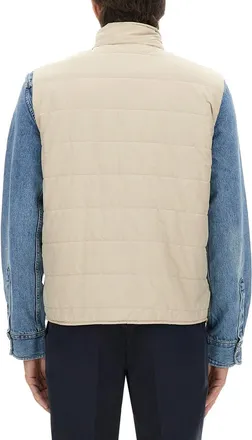 Fay Quilted Polyester Vest - Beige