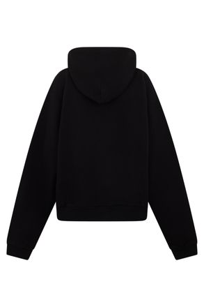 Balenciaga Mens Hoodie With Zip, Black Cotton Top