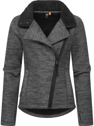Ragwear Damen Sweatjacke Strickjacke mit Teddyfell-Futter Saskie Melange YOUMODO Dark Grey Gr. XS