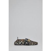 Ganni Sue Triple Ballerina Flocked Denim Printed