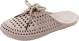 Generic Chaussons Dhiver pour Femme et Homme - Femmes Hommes Pantoufles Tissées Printemps Été pour la Maison Mémoire Foam Plat Pantoufles Dintérieur pour Mais