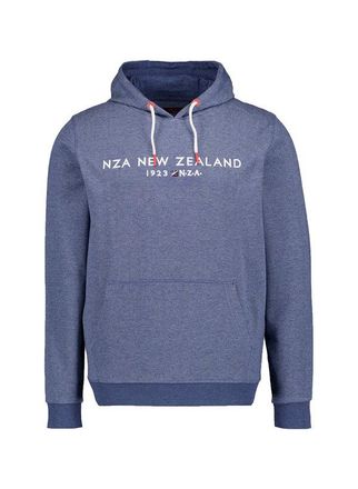 N.Z.A. Herren Hoodie blau Baumwolle unifarben