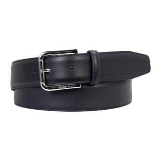 HUGO BOSS Homme, Accessoires, Bleu, Taille: 100 CM Ceinture en cuir avec boucle logo et fermeture &agrave; ardillon