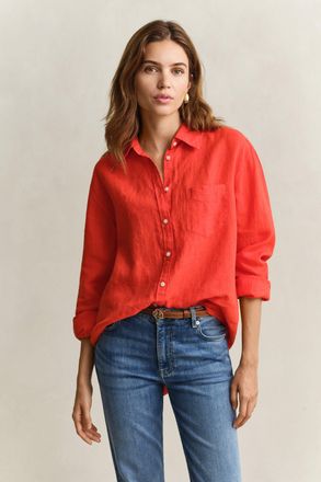 GANT Damen Relaxed Fit Leinen Bluse (46) PERFECT Rot