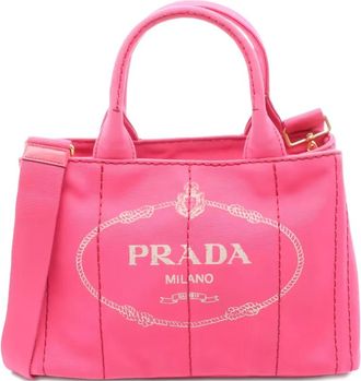 Prada mini sac à main à logo imprimé - Rose