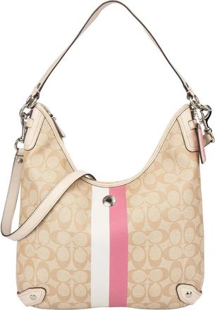 Coach Crossbody Bags - Coach Canvas Mongram Chelsea Shoulder Bag - Gr. unisize - in Beige - f&uuml;r Damen