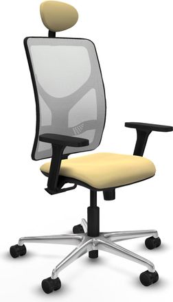 Piqueras y Crespo Atmungsaktiver Stuhl mit 3D-Armlehnen, h&ouml;henverstellbarer Lendenwirbelst&uuml;tze und festem Kopfteil, ausgestattet mit 3 Positionen und Schneideschaum, We