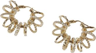 Amina Muaddi Femme, Accessoires, Jaune, Taille: ONE Size Boucles doreilles cr&eacute;oles en cristal