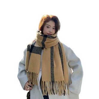 Generic QXDZSW &Eacute;charpe imitation cachemire pour femme - Sensation dhiver - Ch&acirc;le chaud - Mignon et polyvalent - &Eacute;charpe &agrave; carreaux pour femme, &Eacute;charpe 13, 200
