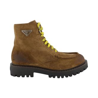 Prada Schn&uuml;rstiefel aus Leder - - Shoes - Herren - Braun - 41 EU