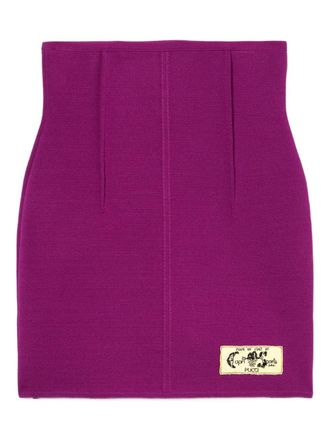 Pucci jupe en maille à logo brodé - Violet
