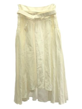 Jil Sander jupe plissée à coupe mi-longue (années 2010) - Blanc