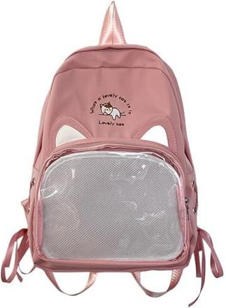 Generic Mignon oreilles de chat Kawaii Pins Fen&ecirc;tre transparente Anime Pin Display Sac &agrave; dos Sac &agrave; dos Japonais Sac &agrave; dos et, rouge, taille unique