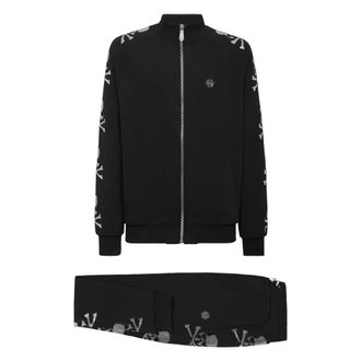 Philipp Plein Homme, Combinaisons et Ensembles, Noir, Taille: 3XL Tracksuit: Top & Pantalons Skull&Bones