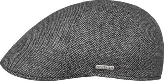 Stetson Casquette Texas Fine Herringbone Homme - Made in The EU Gavroche avec visière, Doublure, Doublure Automne-Hiver - 59 cm Anthracite-Gris