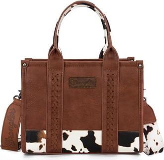 Wrangler Sac &agrave; main pour femme - Sac fourre-tout moyen avec poign&eacute;e sur le dessus, Marron vache, Medium-10.6 inch