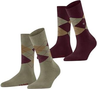 Burlington Everyday Argyle W So coton fantaisie 2 paires, Chaussettes Femme, Beige Kitt 4300, 36-41