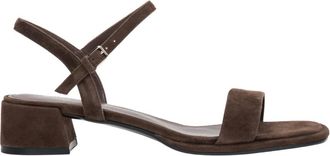 Estro & Luminara Femme, Chaussures, Brun, Taille: 36 EU Sandales en velours &agrave; talon bloc bas