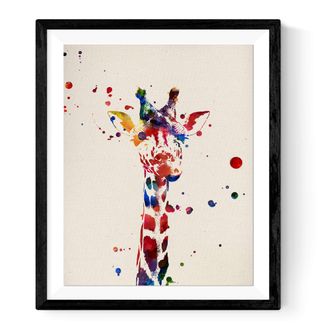 Nacnic Plakat Giraffe 2 Aquarellentwurf. Mischen Sie mit Aquarell-Stylesheets f&uuml;r die Innendekoration. A4-Format