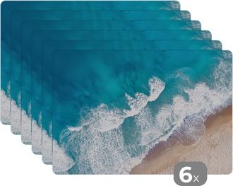 MuchoWow Placemats Platzdeckchen Platzset Tischset 6-teilig Tischdeko Untersetzer 45x30 cm Strand - Wasser - Meer