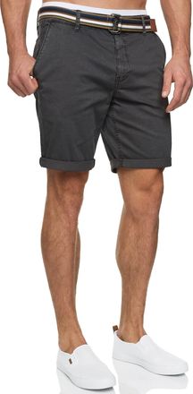 Indicode Herren INCunning Chino Shorts mit 4 Taschen aus 98% Baumwolle | Bermuda Sommershorts für Männer Raven, S