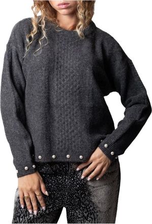 Twin-Set Actitude, Femme, Pulls, Gris, Taille: 40 FR Pull ras du cou