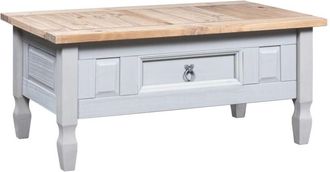 vidaXL Table basse en bois en pin mexicain avec tiroir de table diff&eacute;rentes couleurs Couleur : gris